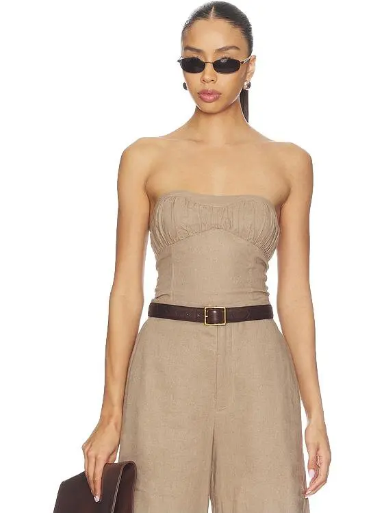 ELODIE THE LABEL Mavi Strapless Top - Mocha