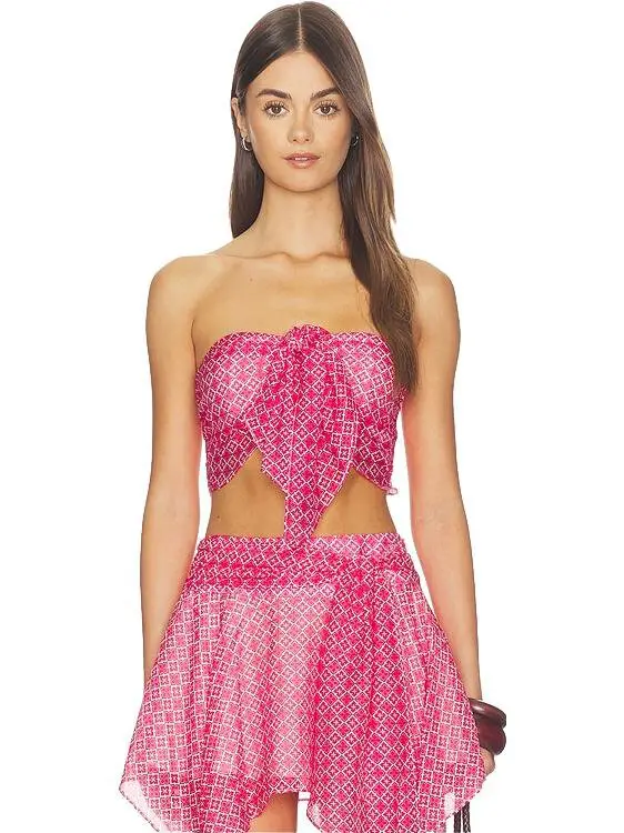 LOVERS AND FRIENDS Daisy Top - Red Scarf Print