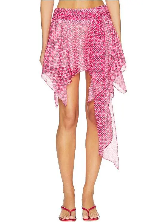 LOVERS AND FRIENDS Daisy Mini Skirt - Red Scarf Print