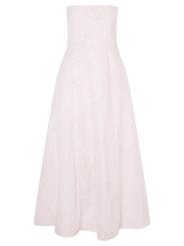 Bernadette Odette Cotton Embroidered Dress - Pink