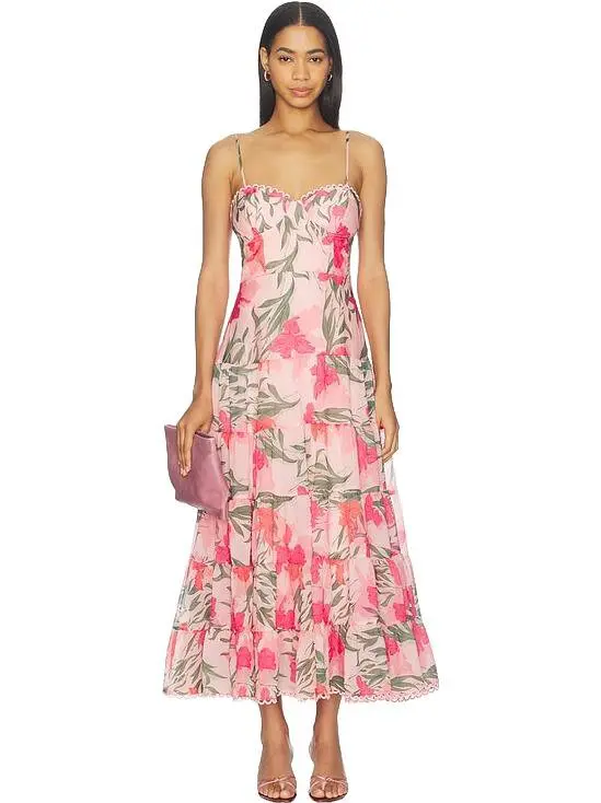 Astr The Label Lianna Midi Dress - Pink Floral