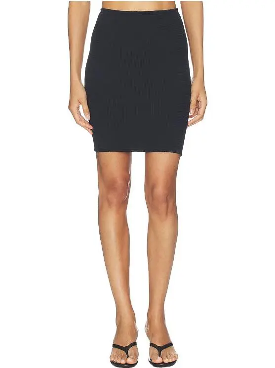 Hunza G Crinkle Mini Skirt - Black