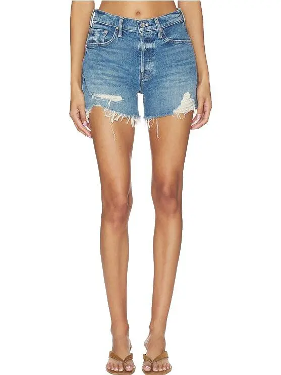 MOTHER The Skipper Short N' Long Chew Denim Shorts - Girls Just Want To Have Sun
