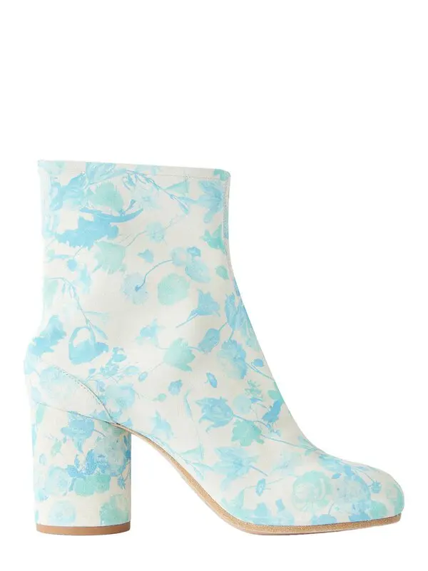 MAISON MARGIELA Tabi Split-toe Floral-print Ankle Boots - Blue