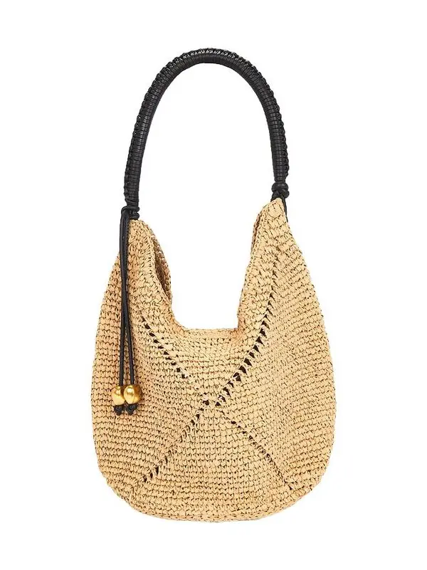 Madewell Straw Pouchette Bag - True Black Mutli