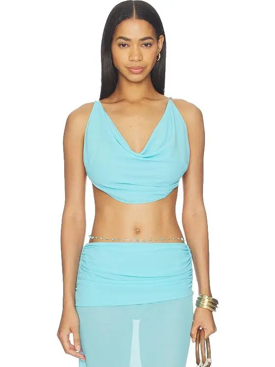Nbd Kalika Embellished Strap Top - Turquoise