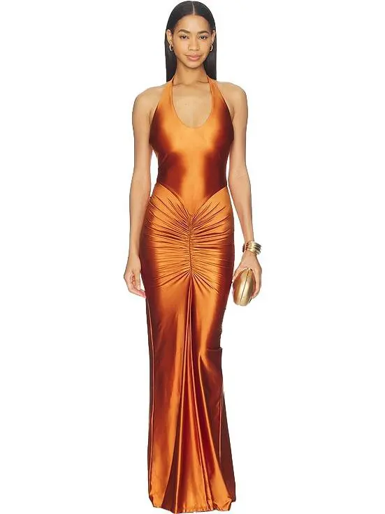 Delfi Joann Metallic Dress - Copper