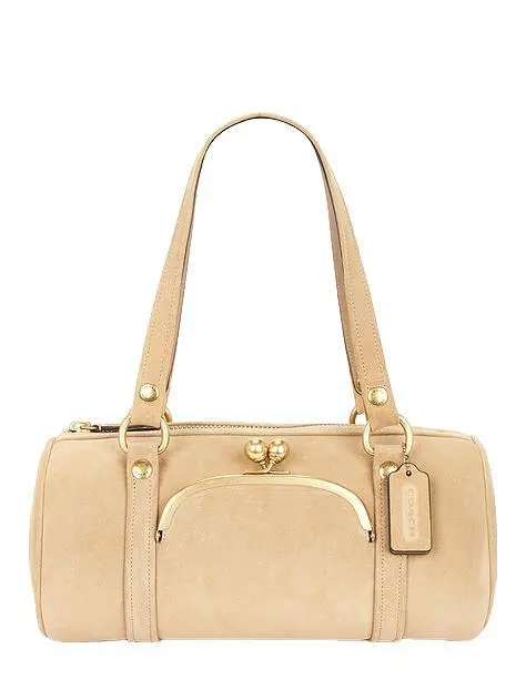 COACH Originals Suede Kisslock Barrel Bag - Soul