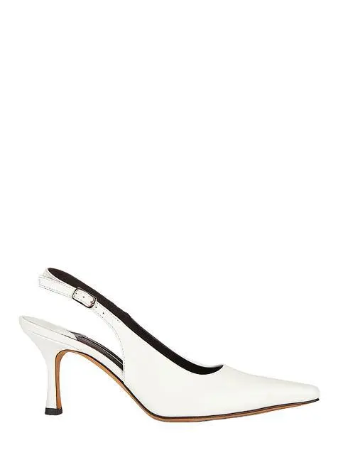 EMME PARSONS Elana Slingback Pump - Optic White Calfskin