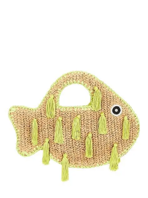 SIMONMILLER Tassel Fish Bag - Natural & Lime