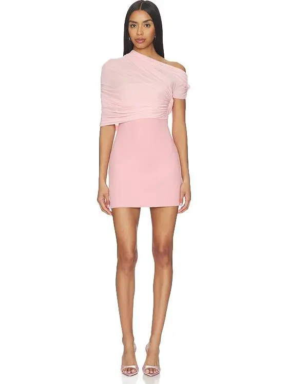 SEROYA Selma Mini Crepe Dress - Taffy Pink