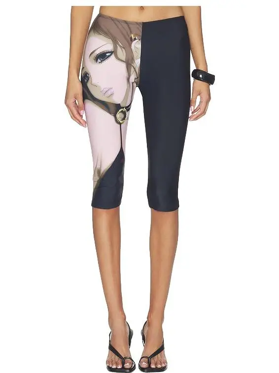 1XBLUE Anime Print Capri Leggings - Pink