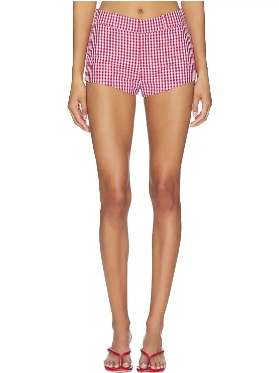 Amanda Uprichard Caresse Short - Ivory & Red