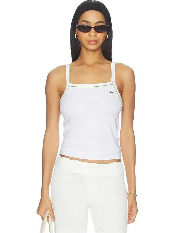 Lacoste Jersey Tank Top - White  Sencha & Billiard Gre