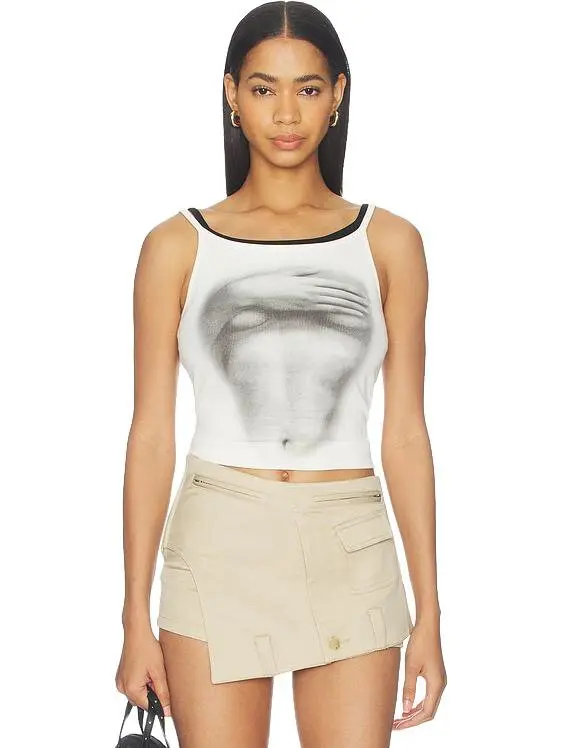 MARRKNULL Printed Camisole - White