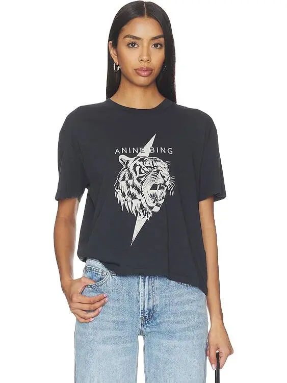 ANINE BING Walker Tiger Tee - Vintage Black