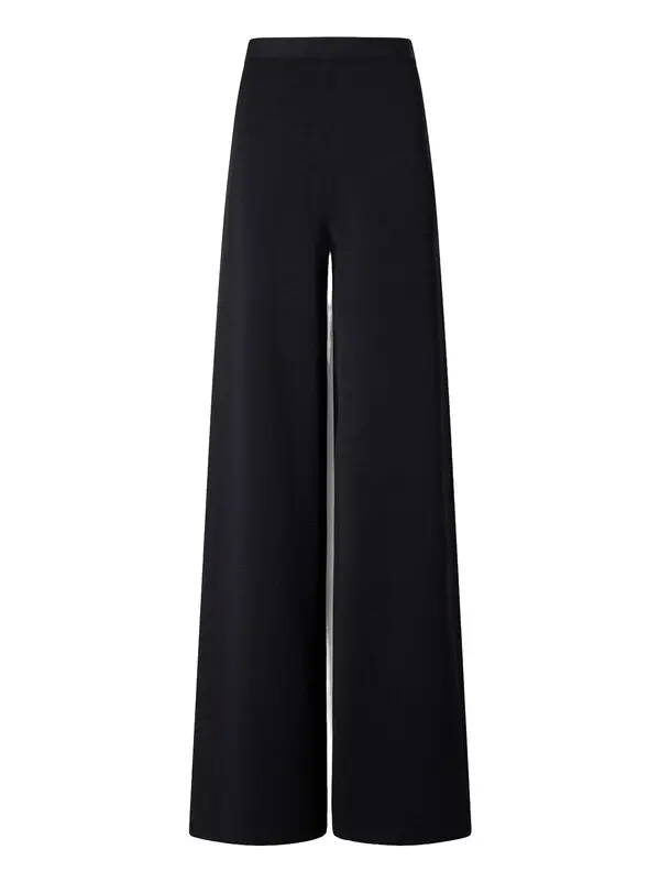 Ralph Lauren Mid-rise Stretch-jersey Wide-leg Pants - Black