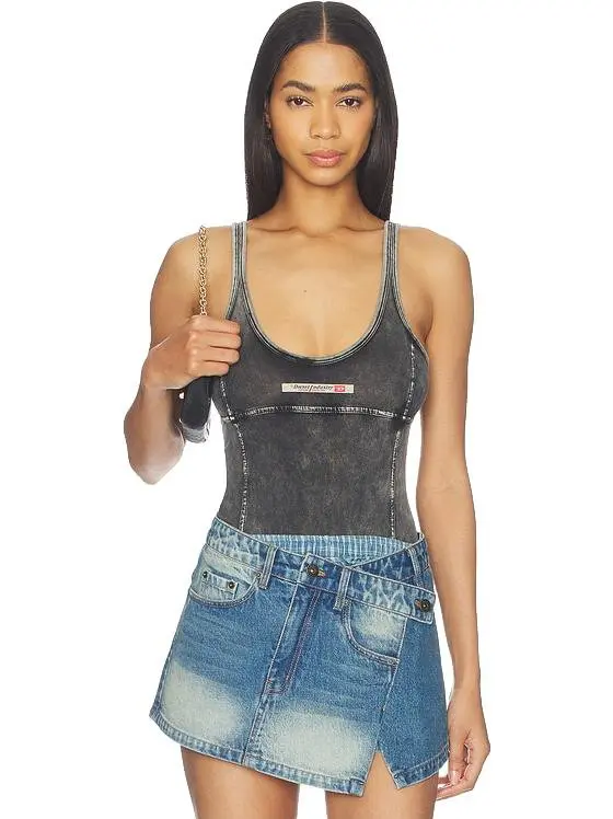 DIESEL® Phoebe Denim Bodysuit - Black