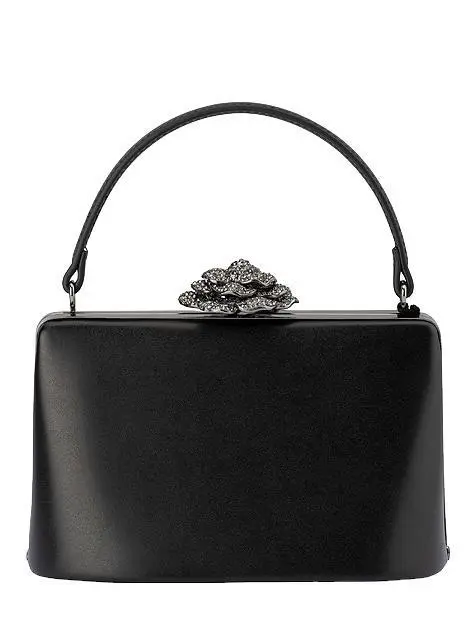 OLGA BERG Grace Embellished Frame Bag - Black