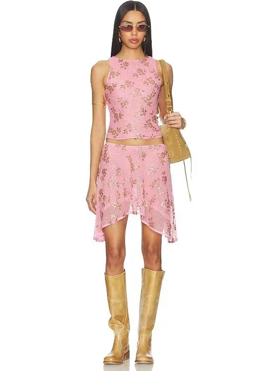 MORE TO COME Foster Mini Skirt Set - Pink