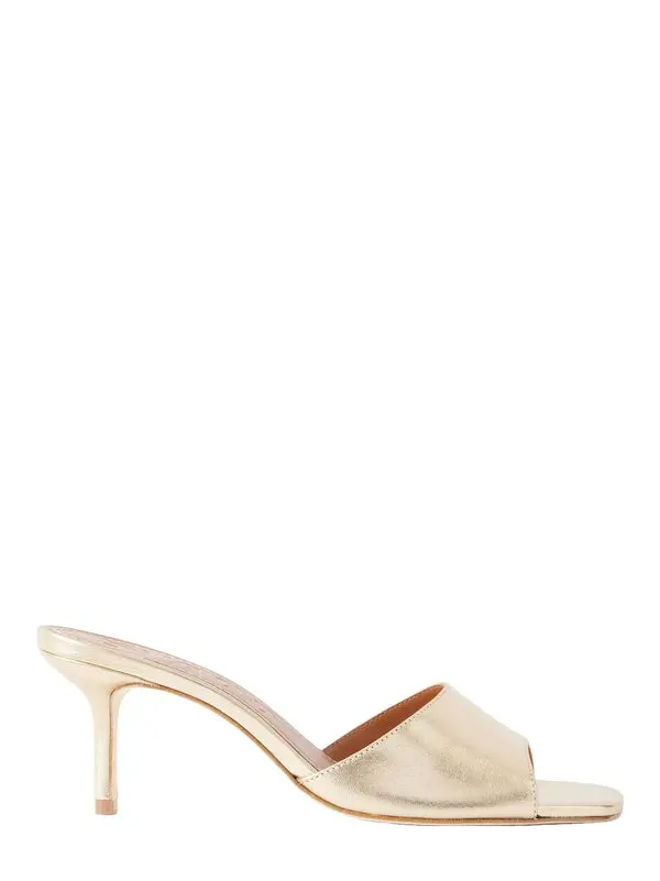 Staud Bea Metallic-leather Mules - Gold
