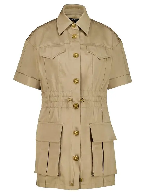 Balmain Buttoned Mini Dress - Beige