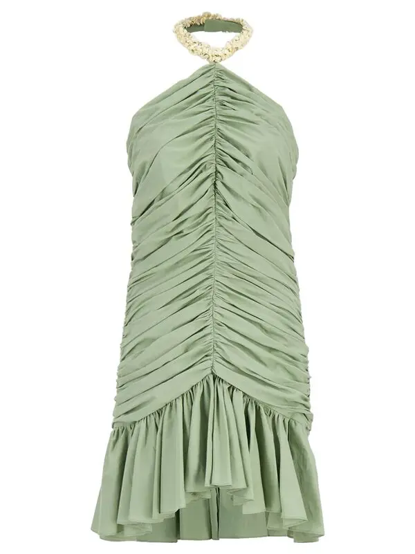 Balmain Crepe Mini Dress - Green