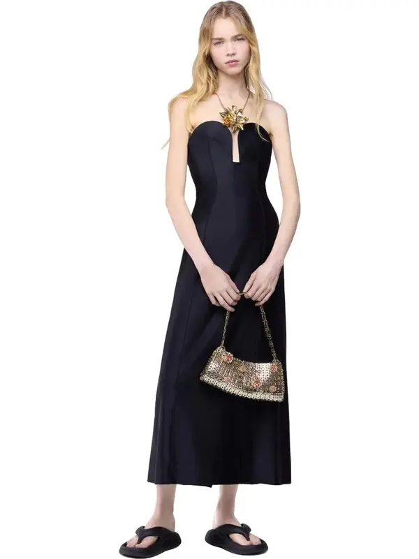 Rabanne Sweetheart Midi Dress - Black