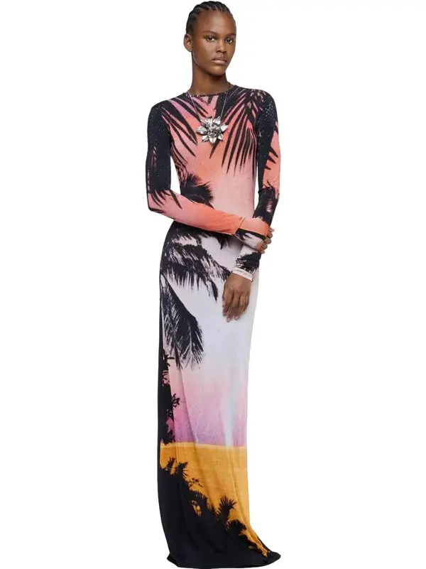 Rabanne Storm Print Maxi Dress - Multicolour