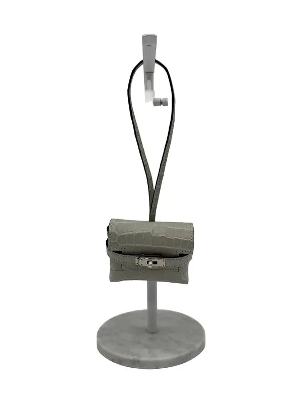 Hermès Kelly Festival Charm Alligator Missi Mat Palladium Hardware - Grey