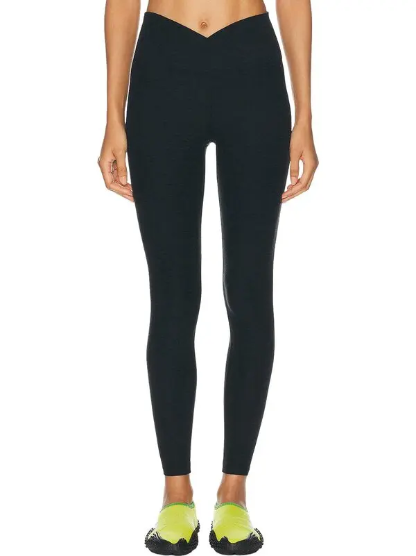 Year Of Ours Stretch Veronica Legging In Charcoal - Heather Black