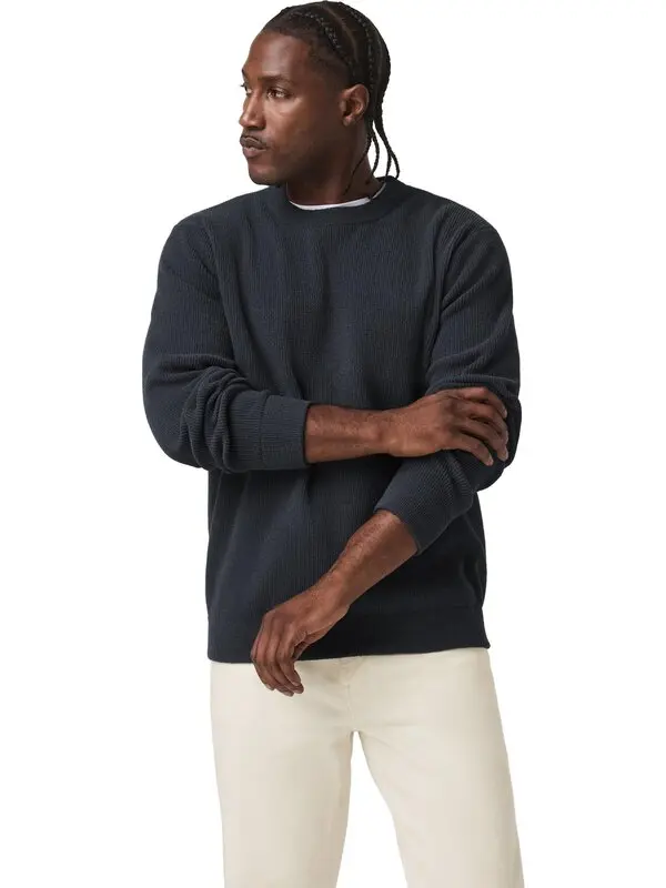 Vuori Midweight Ribbed Knit Sweater - Navy