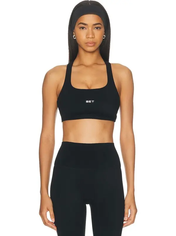 SET ACTIVE Sportbody Sporty Drill Bra In Black - Onyx