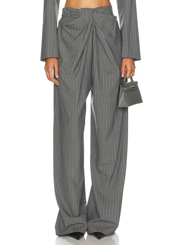 Monse Twist Pinstripe Trouser - Grey