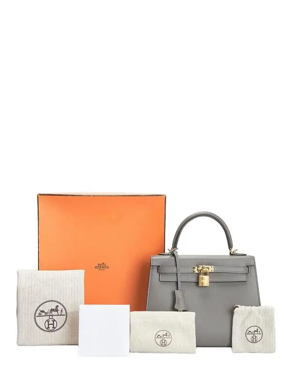 FWRD RENEW Madame Kelly 25 Handbag - Gris Meyer