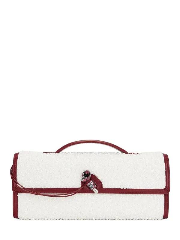 Bottega Veneta Andiamo Clutch - White & Lava Red