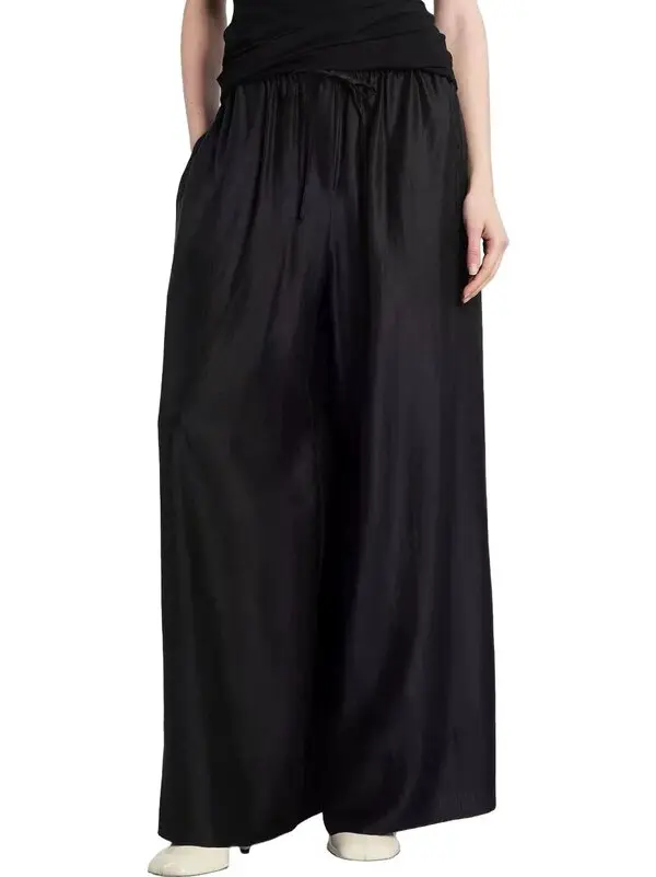 ENTIRE STUDIOS Drawstring Wide-leg Palazzo Trousers - Black
