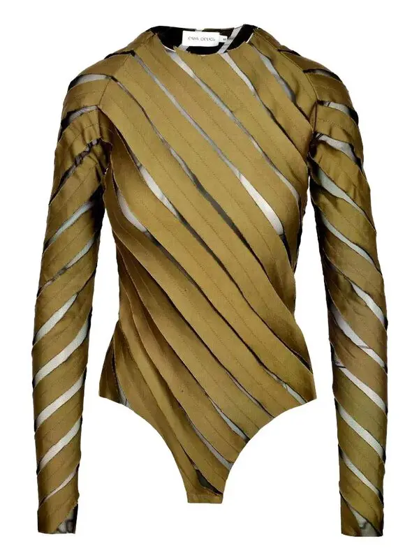 IOANA CIOLACU Spiral Bodysuit - Green