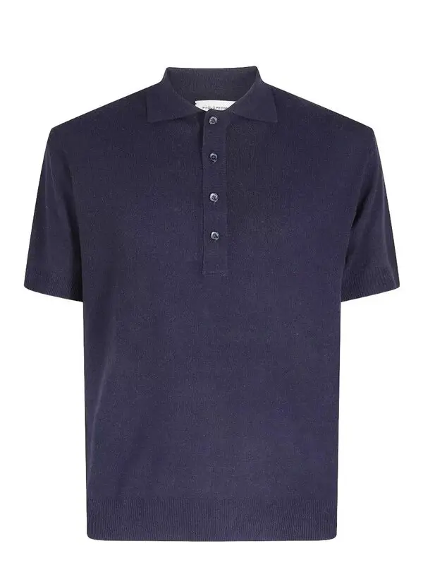 PAOLO PECORA Short-sleeved Polo Shirt - Blue