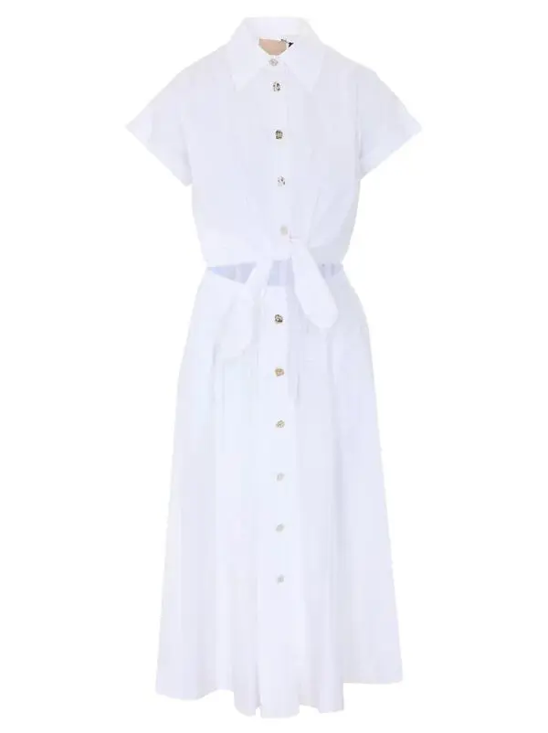 Liu Jo Tie-fastening Cut-out Shirt Dress - White