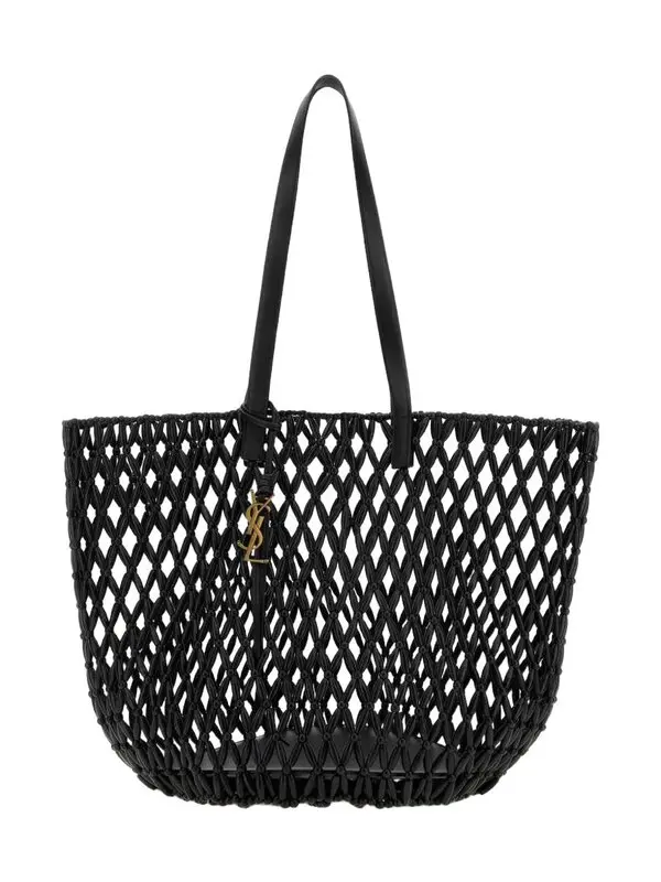 Saint Laurent Cassandre Beaded Tote Bag - Black