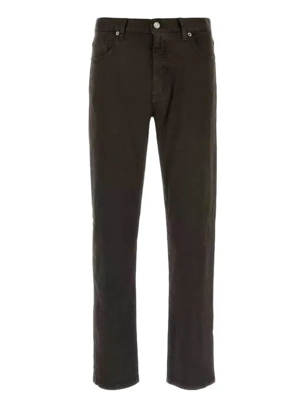Zegna Linen-blend Straight Leg Jeans - Brown