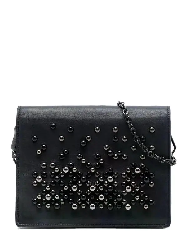 Bottega Veneta 2012-2026 Leather Studded Wallet On Chain - Black