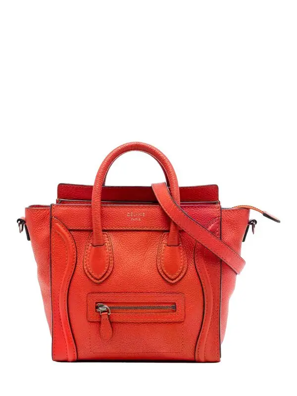 Celine 2012 Nano Leather Luggage Satchel - Orange
