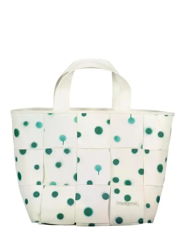 Desigual Polka-dot Pattern Tote Bag With Logo Appliqu - White
