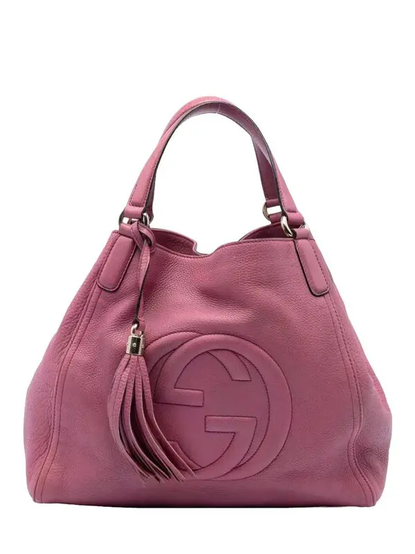 Gucci Medium Leather Soho Cellarius Tote Bag - Pink