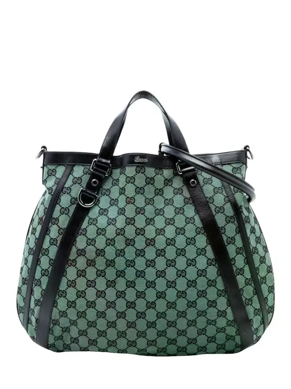 Gucci Gg Canvas Abbey D-ring Convertible Satchel - Green