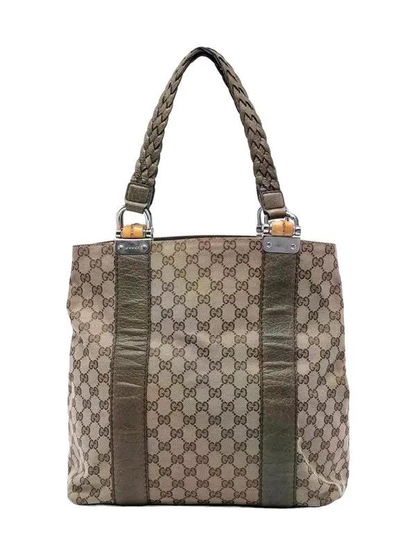 Gucci Gg Canvas Bamboo Libeccio Tote Bag - Neutrals