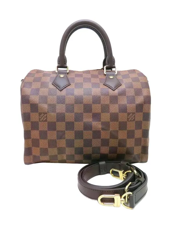 LOUIS VUITTON Damier Ebene Speedy Bandouliere 25 Satchel - Brown