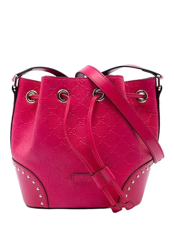 Gucci 2016-2026 Sisma Bright Studded Bucket Bag - Pink